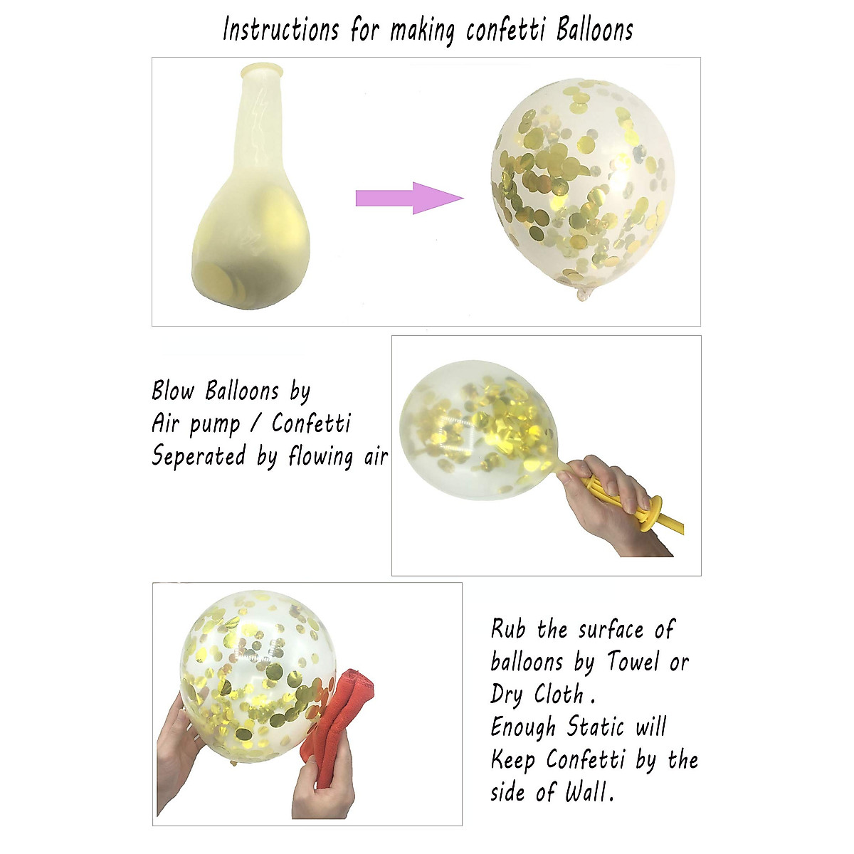 Hot Pink Balloons Assorted Black Gold Pink Party Decorations for Bachelorette Bridal Baby Shower Women Birthday (Latex Pink + Gold Confetti)