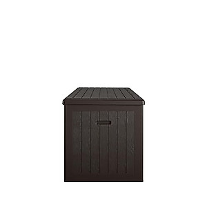 COSCO Large 150 Gallon Outdoor Storage Box with Storage Divider, Weather Resistant Resin, Dark Brown Finish - Ideal for Home Furniture and Outdoor Furnishings