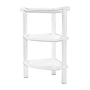 3 Tier Shower Caddy Organizer Shelf Corner, 13.5 x 10 x 26 Inches, Rustproof, Plastic Shower Rack Stands for Inside Bathroom, Bathtub, Shower pan, White(Round Slot White 3 Tier)