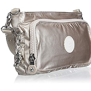 Kipling Women's Myrte Crossbody Handbag, Convertible Purse, Nylon Clutch and Waist Bag, Metallic Glow