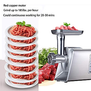 Sunmile SM-G73 Heavy Duty Electric Meat Grinder and Sausage Stuffer Maker 1000W Max with Stainless Steel Cutting Blade and 3 Cutting Plates and 1 Big Sausage Stuff, ETL Certificated