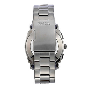 Fossil Men's 45mm Machine Stainless Steel Hybrid Smart Watch, Color: Smoke (Model: FTW1166)