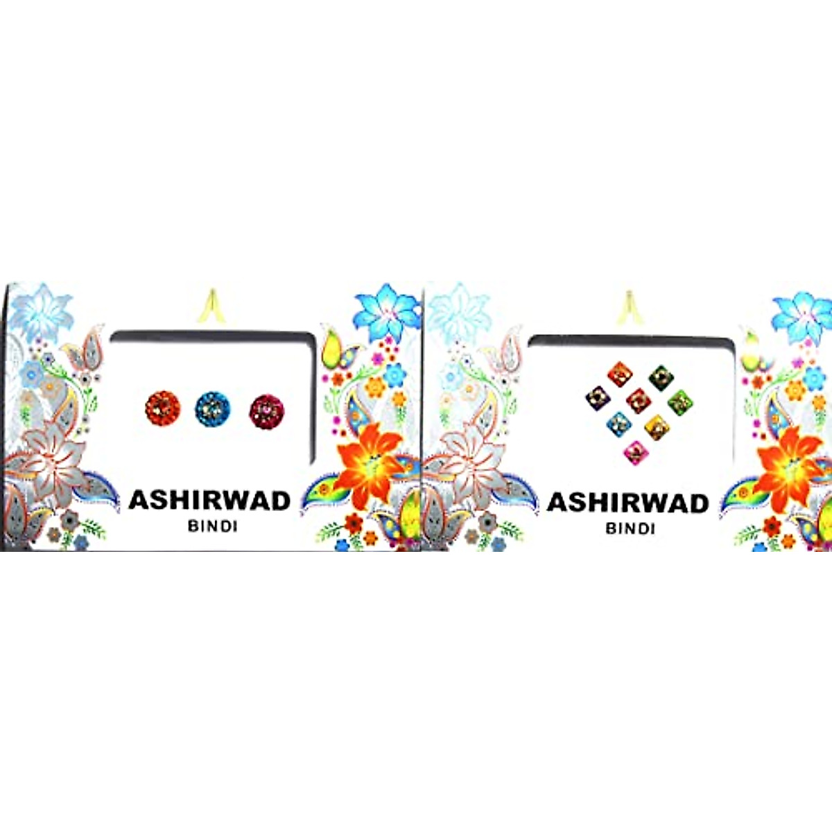 ASHIRWAD Indian Multicolor Multisize, Multi Design Reusable Stone Crystal Bridal Bindis, Forehead Tika, Face Jewels Stickers (Bindi-004)