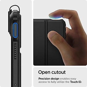 Spigen Ultra Hybrid Pro Designed for iPad Air 11 Inch Case (2024), 10.9 Inch 5th/4th Generation Case (2022/2020) with Transparent Back and Pencil Holder - Black