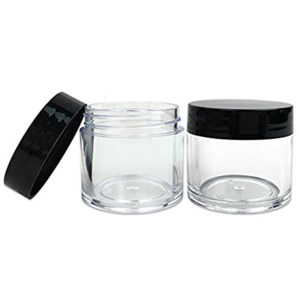 (Quantity: 30 Pieces) Beauticom 30G/30ML (1 Oz) Round Clear Jars with Black Flat Top Lids for Beads, Gems, Glitter, Charms, Small Arts and Crafts - BPA Free