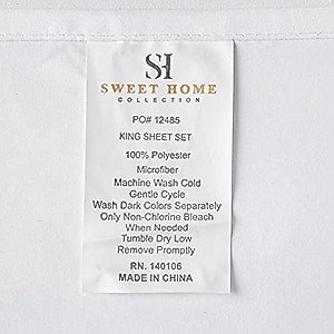King Size Sheets - Breathable Luxury Bed Sheets with Full Elastic & Secure Corner Straps Built In - 1800 Supreme Collection Extra Soft Deep Pocket Bedding, Sheet Set, EXTRA DEEP pocket - King, White