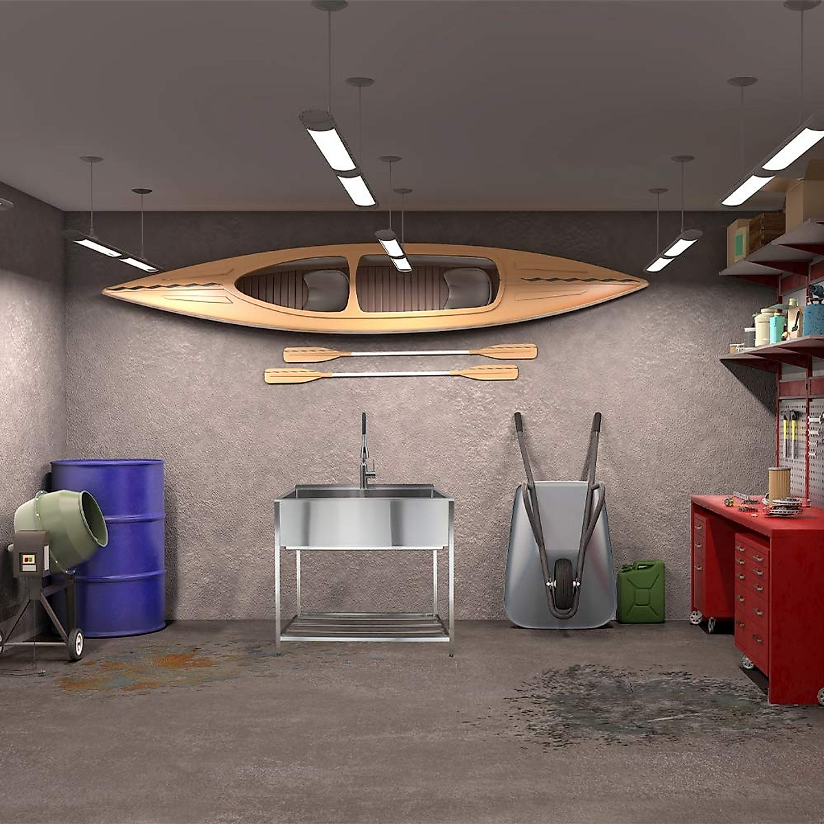 Transolid TFH-3622-SS 36 in. x 22 in. x 34.3 in. Stainless Steel Laundry Sink with Wash Stand in Brushed Satin