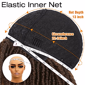 HANNE Dreadlock Wig Short Twist Wigs for Black Women and Men Afro Curly Synthetic Wig Faux Locs Braided Crochet Hair Wig (1B/30#)