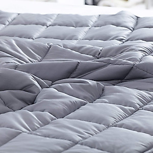 Waowoo Adult Weighted Blanket Queen Size ( 15lbs 60"x80" ) Heavy Blanket with Premium Glass Beads, ( Dark Grey