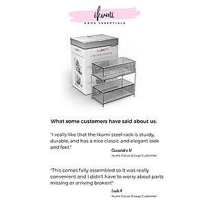 Kitchen Bathroom Under Sink Organizer and Storage | 2-Tier Steel Pull-Out Rack for Cabinet and Shelf | No Assembly Required | Durable | Premium Quality | Ikumi Home Essentials