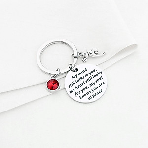 Memorial Gift In Memory Of Loved One Angel Wing Keychain In Loving Memory Gift My Mind Still Talks To You Keyring Cardinal Charm (Cardinals at peace)