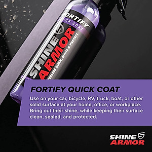 Ceramic Coating Top Coat for Cars Fortify Quick Car Wax Polish Spray Waterless Wash & Wax Hydrophobic Polish & Polymer Paint Sealant Detail Protection 16 Fl Oz by SHINE ARMOR