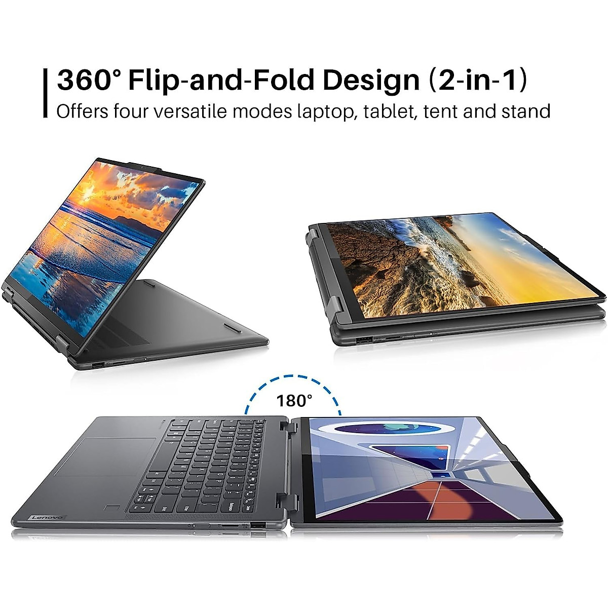Lenovo 2023 Newest Yoga 7i 2-in-1 Laptop, 14" 2.2K IPS Touchscreen, Intel Core i7-1355U(10 core), 16GB RAM, 1TB SSD, Intel Iris Xe Graphics, Backlit Keyboard, Wi-Fi 6E, Windows 11 Home, Storm Grey