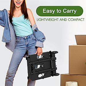 SPACEKEEPER Foldable Hand Truck Dolly, 265 LB Folding Luggage Cart with Wheels, Portable Flatbed Cart Collapsible Hand Truck for Luggage, Travel, Moving, Shopping, Office Use, Black