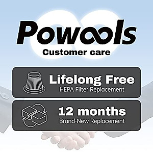 Powools Handheld Vacuum Cordless Rechargeable - Car Vacuum Cleaner High Power with Fast Charge Tech, Portable Vacuum with 1-Touch Dust Empty, Lightweight Hand Vac with LED Light, Silver (PL8188)