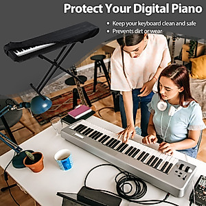 YNester 88 Keys Electric Piano Keyboard Dust Cover, Adjustable Electric Piano Keyboard Covers for Digital Electric Pianos, Full Cover Elastic Lock Music keyboard Protector Cover