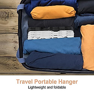 NICEDACK Premium Travel Hangers 6 Pack Portable Folding Clothes Hangers - Super Bearing Collapsible Hanger Foldable Clothes Drying Rack for Travel, Indoor and Outdoor Use (6 Pack 3Black/3White)