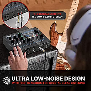 Pyle Professional USB Audio Interface with MIC/LINE, Guitar, AUX Stereo and RCA Inputs, Phone/Stereo/Monitor Outputs, Ideal for Computer Playing & Recording, Preset 24 Digital Effects - PMUX9
