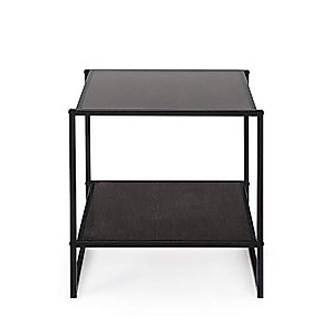 ZINUS Dane 20 Inch Black Frame Side Table / End Table / Easy Assembly, Rich black wood grain (Espresso)