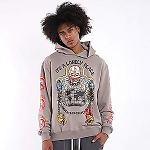NAGRI Kanye It's A Longly Palace Hoodie Men's Graphic Hooded Sweatshirt Long Sleeve Pullover Hoodie Large,light Grey