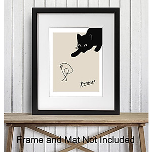 Pablo Picasso Wall Art - Black cat Home Decor - Cat Wall Art - Picasso Poster - Cat Wall Decor - Pablo Picasso Poster - Pablo Picasso print - Pablo Picasso Art - Cute Cat Lover Gift for Women - Bird