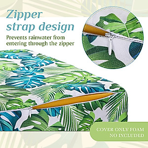 Batiyeer 8 Pcs Outdoor Cushion Slipcovers Patio Chair Cushion Covers Replacement Waterproof Square Outdoor Seat (20 x 20 x 4 Inch)