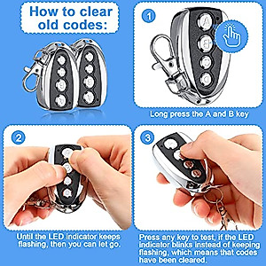 4 Pcs Gate Opener Remote Control Electric Cloning Gate Garage Door Fob Remote Replacement Key Fob Gate Opener Closer Security Kit Remote Cloning Key (433MHZ Style)