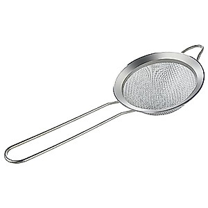 WLLHYF Fine Mesh Strainers Stainless Steel Long-Handled Tea Cup Bar Cocktail Coffee Juice Filter Sifter for Kitchen Food Powder Rice Flour Baked Pasta Small Leak Sieves 3 Inch Silver