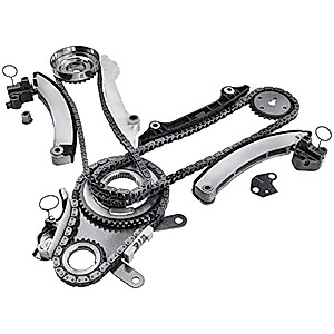 A-Premium Engine Timing Chain Kit W/Tensioner [fits SOHC, 6Cyl 3.7L] Compatible with Dodge Dakota, Durango, Nitro, Ram 1500 & Jeep Grand Cherokee, Commander, Liberty & Mitsubishi Raider & Ram Dakota