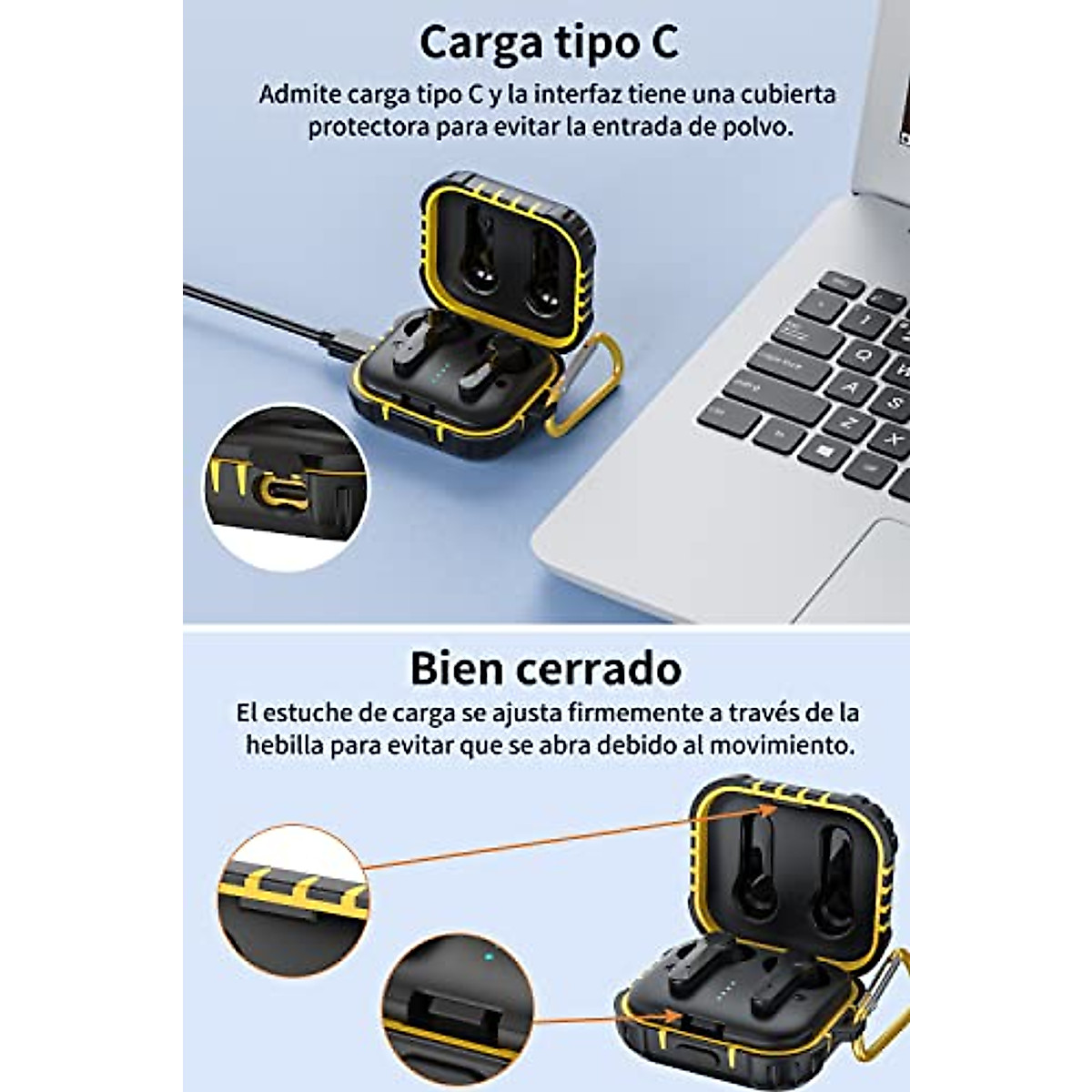 Kingstar Waterproof Earbuds Wireless Headphones for iPhone Android, in-Ear True Bluetooth Earbuds with Microphone Touch Control Auto Pairing True Shockproof Dockproof Blue Tooth Ear Buds for Sport