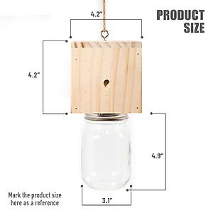 GRTRE 4 Pack Wood Carpenter Bee Trap for Outside - Best Bee Trap - Wood Boring Bee Trap- Nature Cube Style Carpenter Bee Traps Outdoor Hanging - Insect Traps Removes Carpenter bee