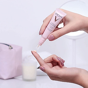 Vichy Idéalia Eye Cream with Caffeine & Vitamin C, Dark Circle Eye Serum Cream for Dark Circles & Fine Lines, Ophthalmologist Tested, 0.5 Fl Oz