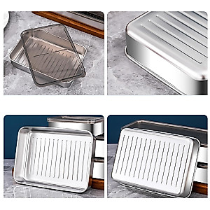 Alunsito 2 Pcs Deli Meat Container Bacon Container Long Deli Meat Storage Box with Airtight Lids Stackable Food Storage Containers for Refrigerator, Saving Lunch Ham, Spaghetti, Asparagus, Celery