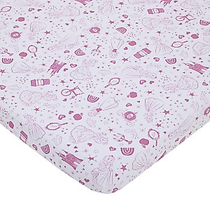 Disney Princess Dare to Dream 3 Piece Nursery Mini Crib Bedding Set - Comforter and Two Fitted Mini Crib Sheets