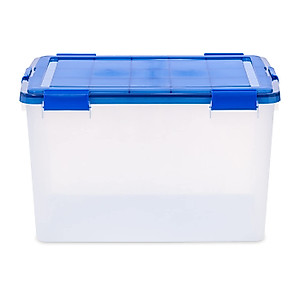 IRIS USA 3Pack 74qt WEATHERPRO Airtight Plastic Storage Bin with Lid and Seal and Secure Latching Buckles