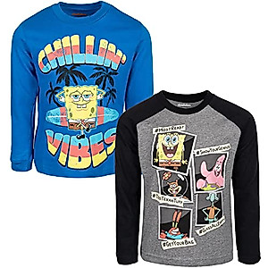 SpongeBob SquarePants Patrick Squidward Little Boys 2 Pack T-Shirts Blue/Black 4