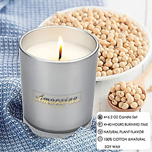 4 Pack Candles, Strong Scented Candles for Home | Sage & Lavender Candle 4×5.6 oz 200 Hour Burn, All Natural Soy Candles, Non Toxic Candles, Aromatherapy Candle Christmas Gifts for Women