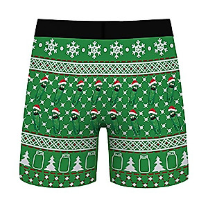 Alidamo Christmas Boxers Novelty Briefs Ugly Underwear for Men Funny Gifts Xmas Party Gag Stocking Stuffer Cows XL