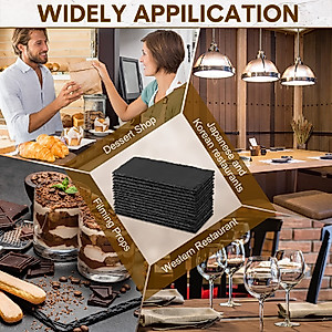 15 Pcs Black Slate Charcuterie Board Bulk Slate Board for Meat Appetizers Sushi Slate Tray Serving Board Slate Cheese Board with Natural Edge Stone Serving Plate for Wedding Housewarming,8 x 4 Inch