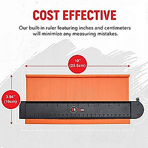 Contour Gauge (10-inch) Shape Duplicator, Ruler & Corner Measuring for Woodworking, Flooring, Angle Finder. Super Gauge Shape and Outline Tool, Contour Gauge with Lock, Contour Gauge Tool