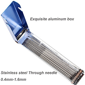 Herain Welding Tip Cleaner, Carb Carburetor Cleaner and Torch Nozzle Tip Cleaner Set for Cleaning Engine Carburetors, Gas Orifices, Sprinklers, Shower Heads(12 Wire Set Plus a Flat File) (1)