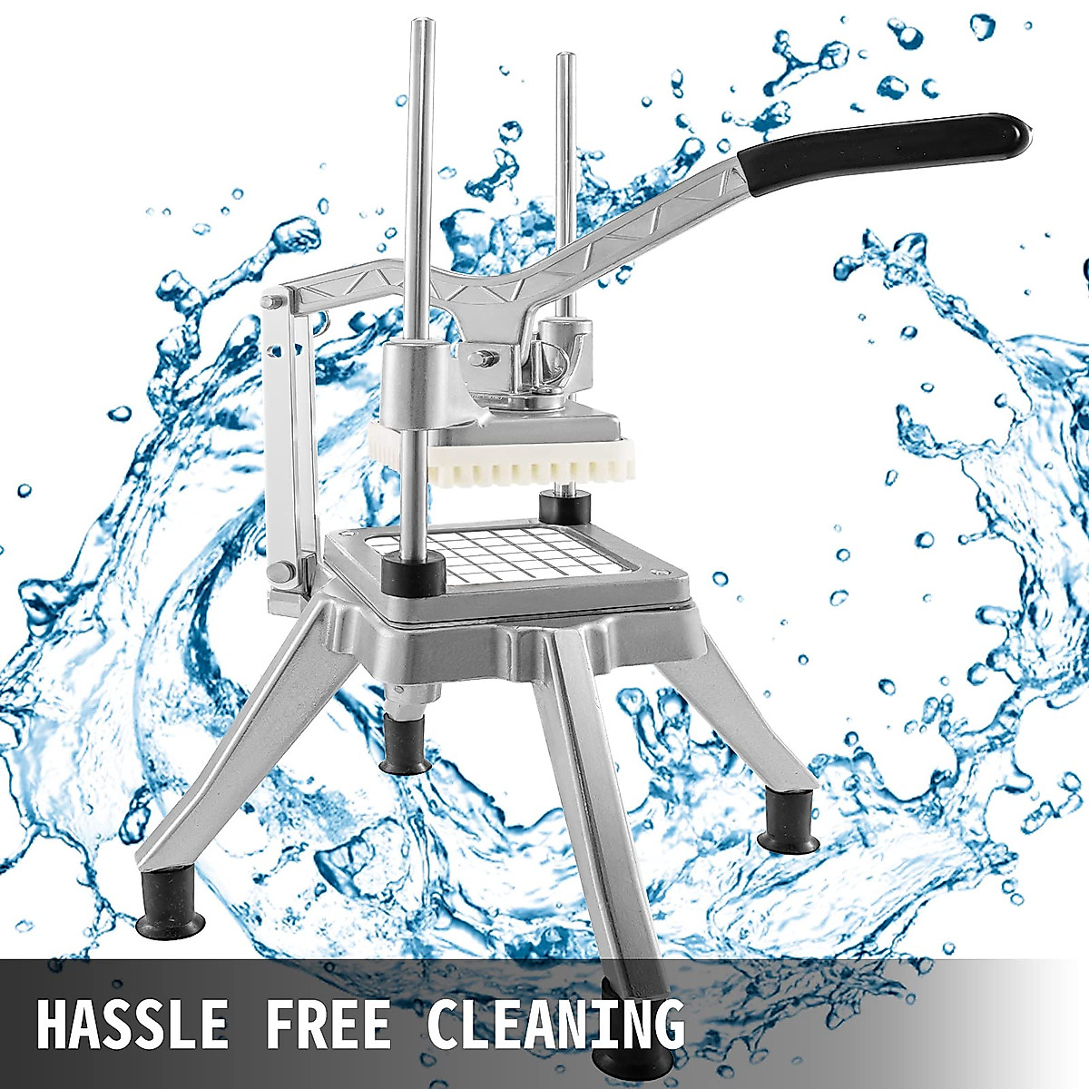 VEVOR Commercial Vegetable Fruit Chopper 1/2″ Blade Heavy Duty Professional Food Dicer Kattex French Fry Cutter Onion Slicer Stainless Steel for Tomato Peppers Potato Mushroom, Sliver