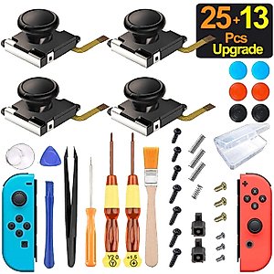 Skyview-Joycon-Replacement-Kit 38Pcs/Set-Joycon-Repair-Tool-Kits for Nintendo-Switch-Controller Buckles-ThumbStick-Grips-Analog-Stick 38pcs-Joystick-Accessories