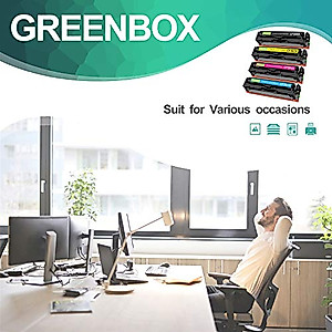 GREENBOX Compatible Toner Cartridge Replacement for HP 202X 202A CF500X CF501X CF502X CF503X for HP Color Laserjet Pro MFP M281fdw M281dw M281cdw M280nw M281fdn M281m 254dwm 254dnm 254m 254nw(4 Packs)