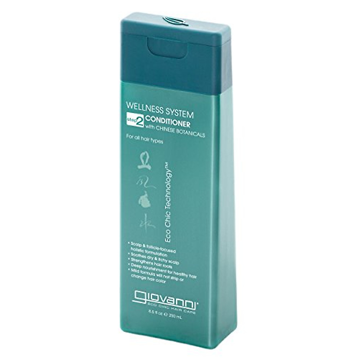 GIOVANNI Wellness System Conditioner, 8.5 oz. Chinese Botanicals & Ginseng Soothes Dry & Itchy Scalp, No Parabens, Color Safe, Lauryl & Laureth Sulfate Free