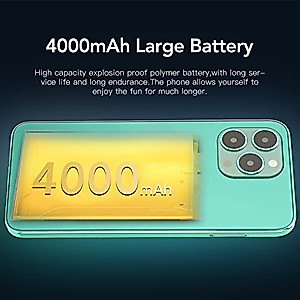 VBESTLIFE 6.1in Unlocked Smartphone 3G Cell Phone for Android, 6.1in HD Screen Dual Card Dual Standby Mobile Phone, 4000mAh Large Battery, Three Card Slots, Face Unlock(Green)