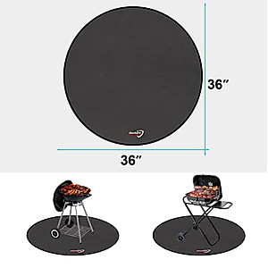 36" Round Under Grill Mat,DocSafe 4 Layers Fire Pit Mat,Fireproof Mat Protect Mat for Deck,Patio,Grass,Outdoor Charcoal,Smokers,Reusable Oil-Proof and Waterproof Indoor Fireplace Mat BBQ Floor Mat