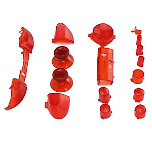Entatial Full Trigger Buttons Kits, Comfortable Multi Color Full Buttons Set Mod Kit for Series X/S Controller for Series S Controller(Transparent red)