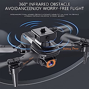 Mini Drone with 1080p Dual HD Camera, Foldable Quadcopter HD Camera Remote Control Toys Gifts for Beginner with Altitude Hold Headless Mode One Key Start Aircraft