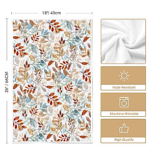 Artoid Mode Eucalyptus Leaves Fall Kitchen Towels Dish Towels, 18x26 Inch Seasonal Decoration Hand Towels Set of 2